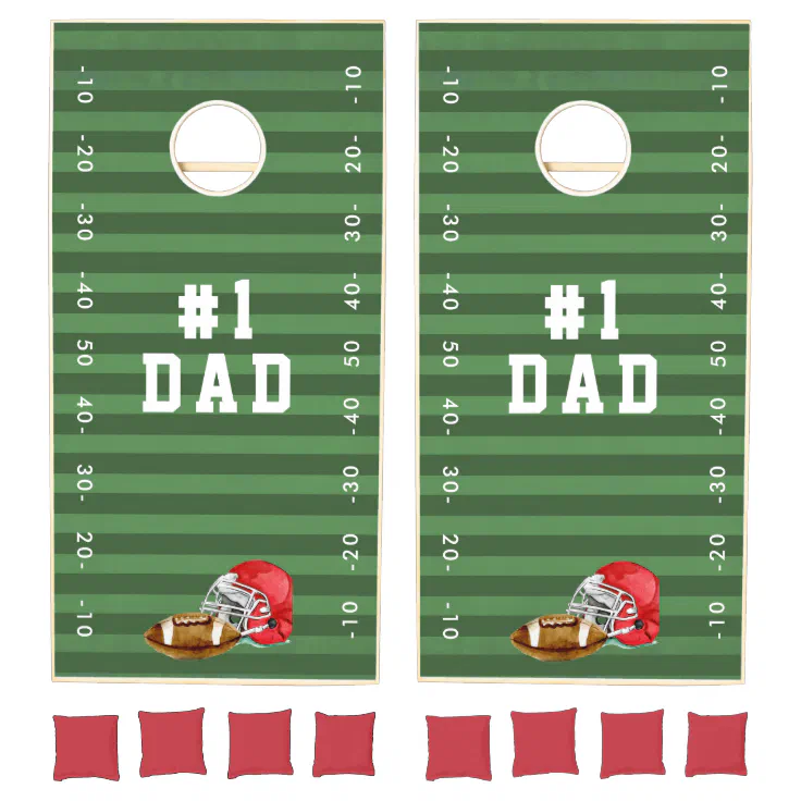 Number One Dad | Football Themed Cornhole Set | Zazzle