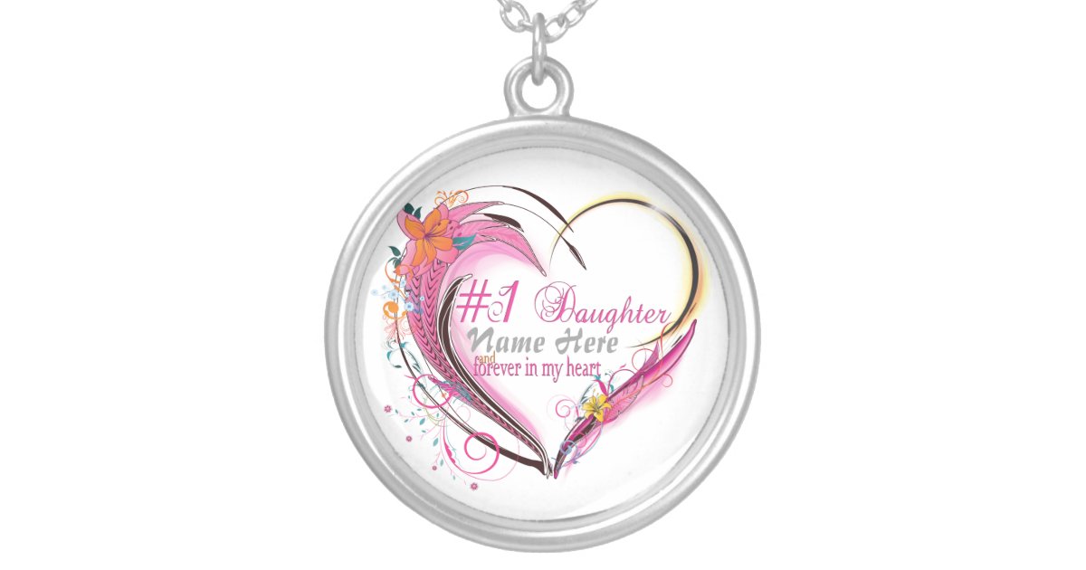 Number One Daughter Heart Necklace | Zazzle