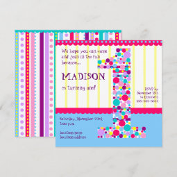 Number One, First Birthday Party Invitation | Zazzle