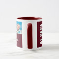 Number One Papa Maroon Custom 4 Photo Collage Mug | Zazzle