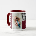 Number One Papa Maroon Custom 4 Photo Collage Mug | Zazzle