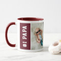 Number One Papa Maroon Custom 4 Photo Collage Mug | Zazzle