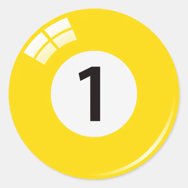 Number one pool ball stickers/labels classic round sticker | Zazzle