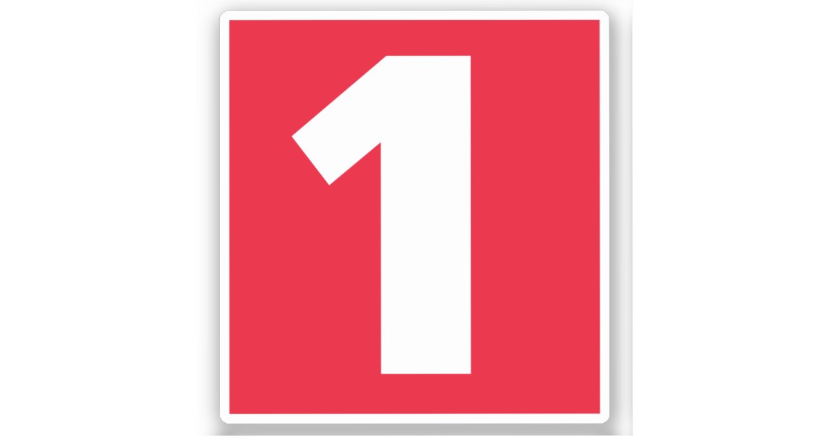 Number One Red and White Sticker | Zazzle