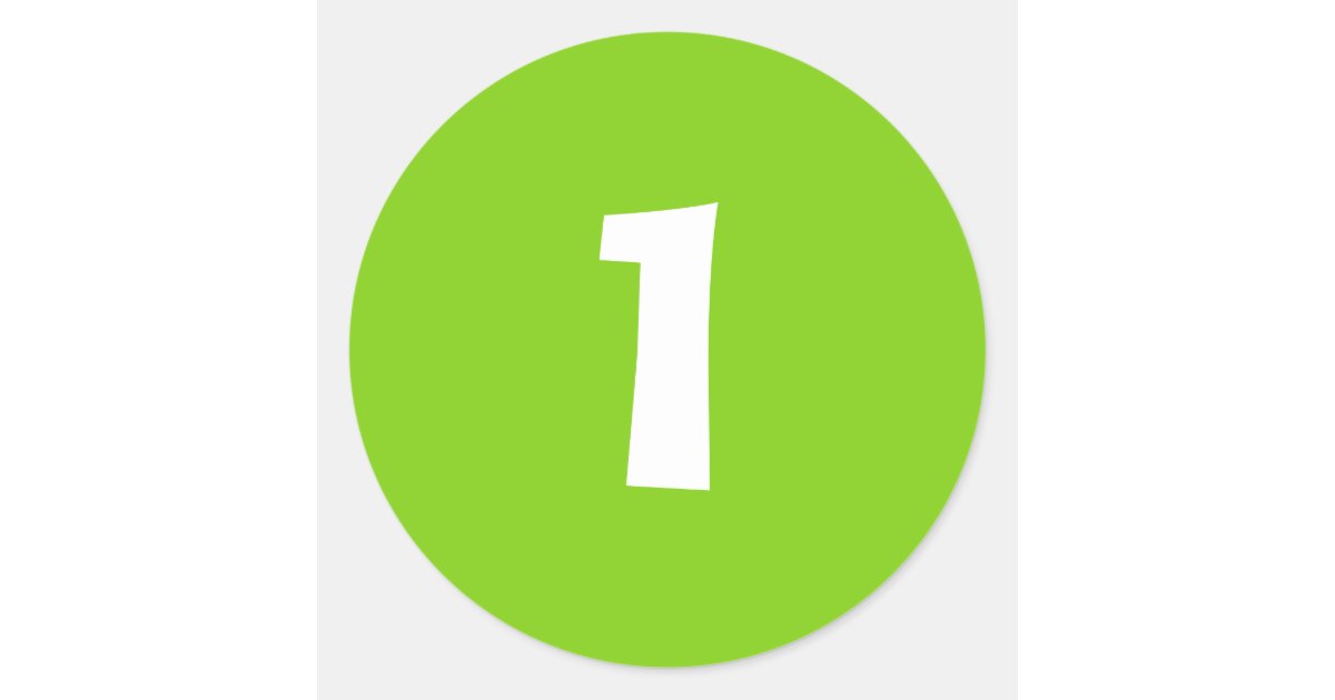 Number One Small Round Green Stickers by Janz | Zazzle