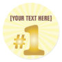 number one with custom name classic round sticker | Zazzle