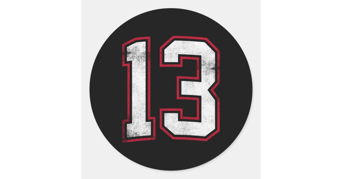 Number Thirn 13 Classic Round Sticker | Zazzle