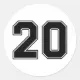 Number Twenty 20 Sport Font Classic Round Sticker | Zazzle