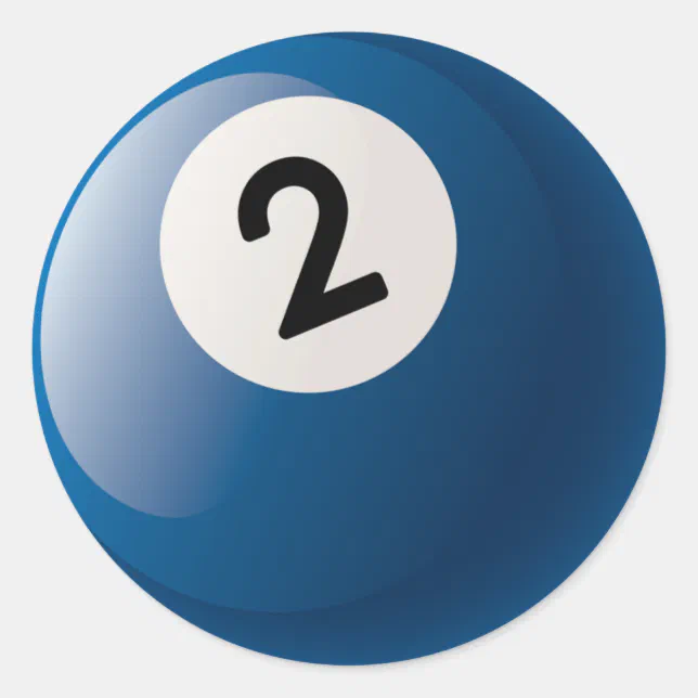 NUMBER TWO BILLIARDS BALL CLASSIC ROUND STICKER | Zazzle