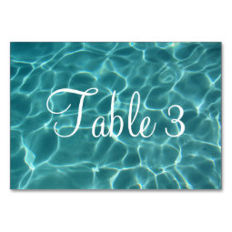 Numbered Aqua Green Swimming Pool Table Number | Zazzle
