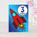 Numbered Birthday Rocket Ship Card | Zazzle
