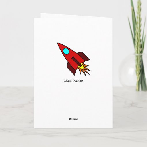 Numbered Birthday Rocket Ship Card | Zazzle