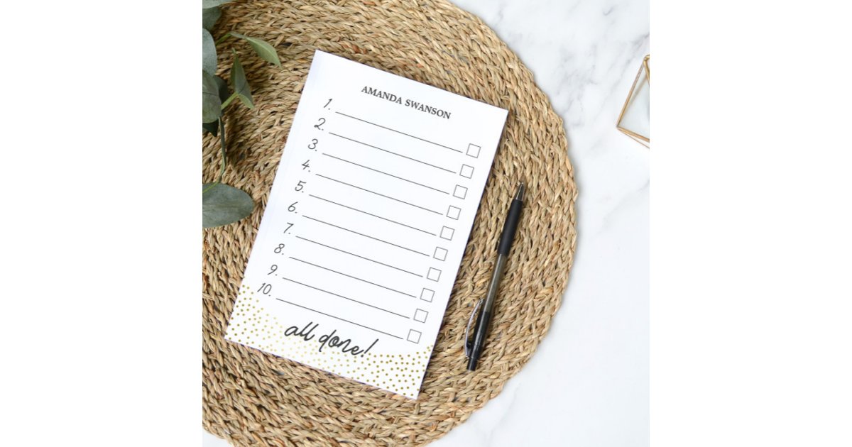 Numbered Checkbox To Do List Custom Name Post-it Notes | Zazzle