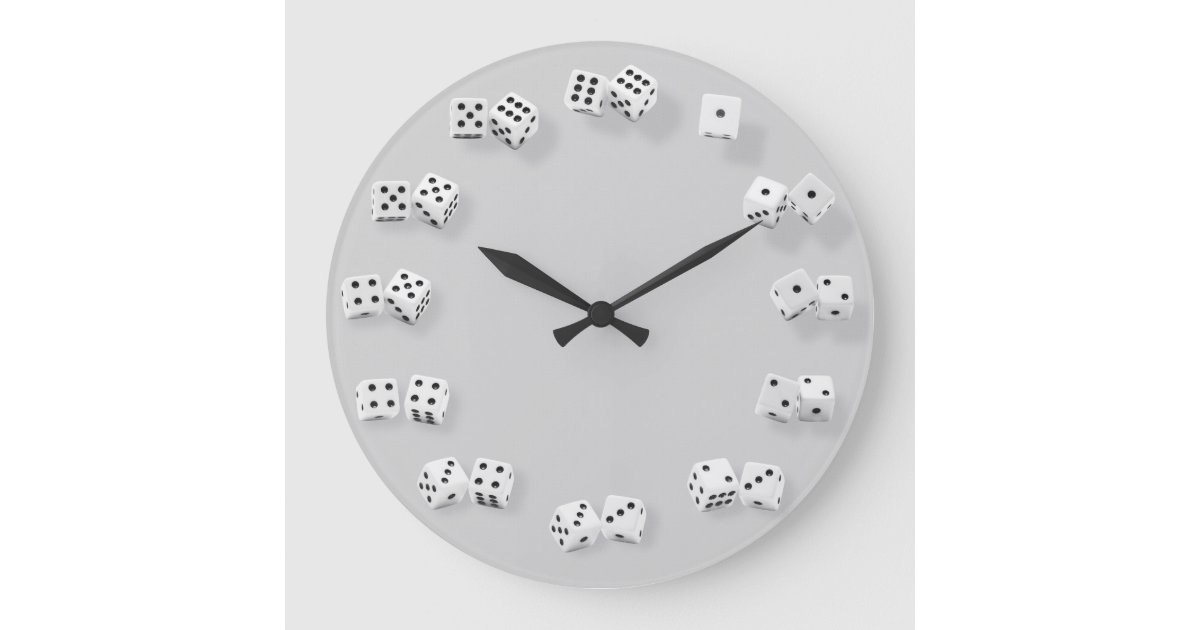 Numbered Dice Novelty Clock | Zazzle