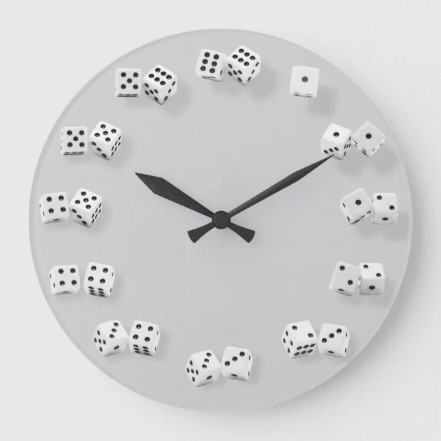 Numbered Dice Novelty Clock | Zazzle