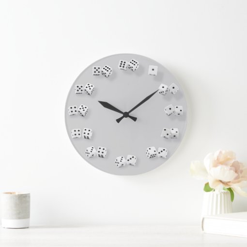 Numbered Dice Novelty Clock | Zazzle