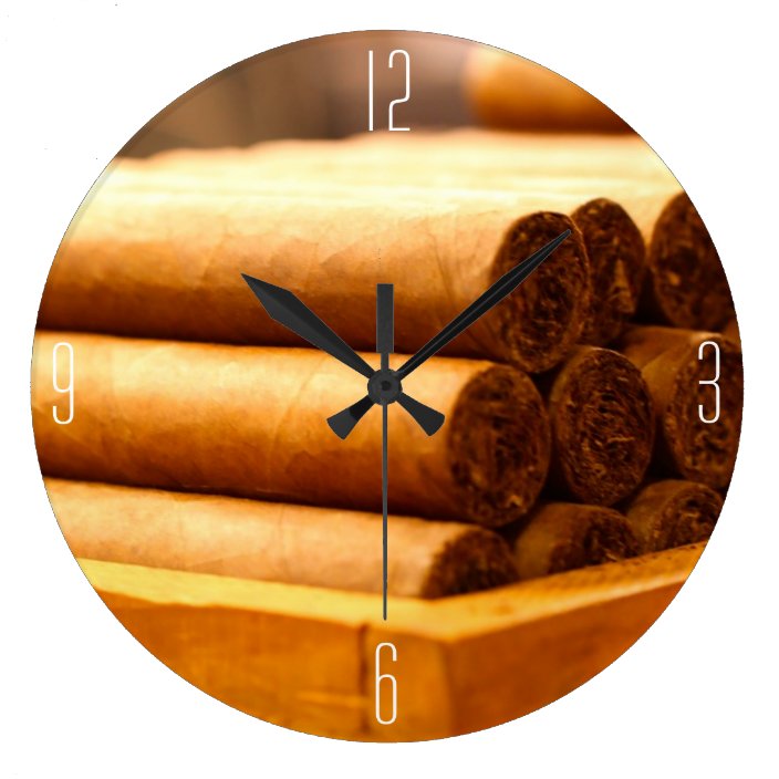 (Numbered)Hand Rolled Cigars from La Romana DR. Large Clock | Zazzle.com