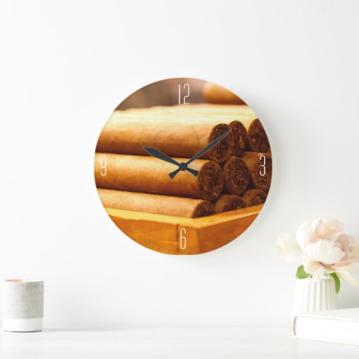 (Numbered)Hand Rolled Cigars from La Romana DR. Large Clock | Zazzle