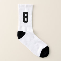Numbered sports socks with custom jersey number | Zazzle