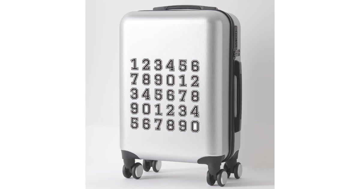 Numbers 0-9 black college sports font sticker | Zazzle