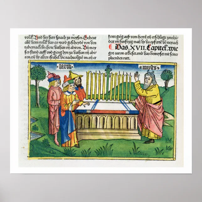 Numbers 17 1-11 Aaron's staff blooms on the altar, Poster | Zazzle