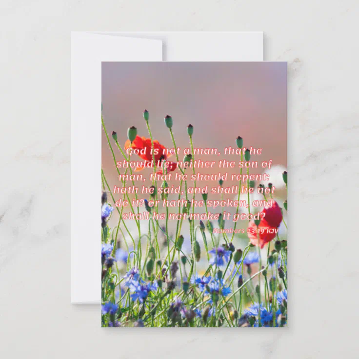 Numbers 23:19 KJV Bible Verse Pic Flat Greeting Card | Zazzle