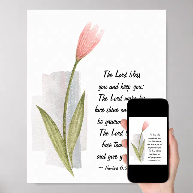 Numbers 6:24-26 The Lord Bless You and Keep You Poster | Zazzle