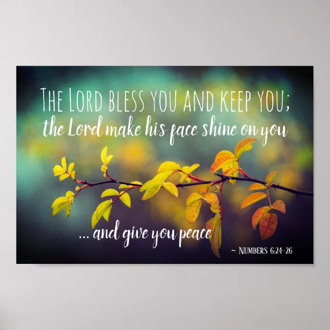 Numbers 6:24-26 The Lord Bless You and Keep You Poster | Zazzle