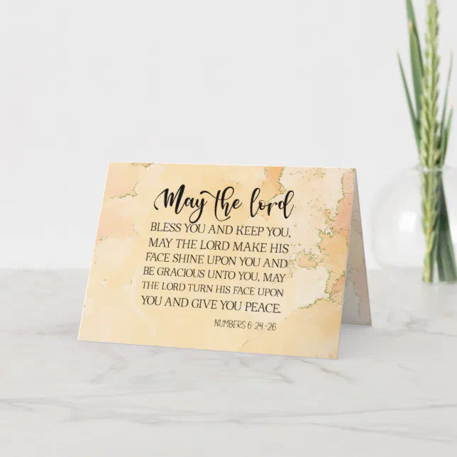 Numbers 6:24-26 The Lord Bless You Bible Verse Note Card | Zazzle