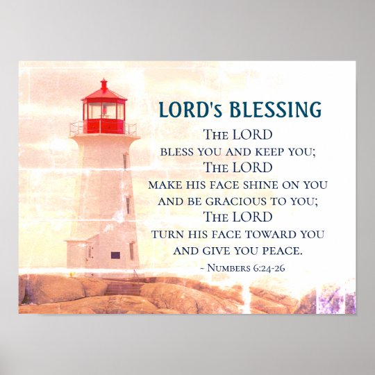 Numbers 6 24-26 The Lord Bless You, Lighthouse Poster | Zazzle.com