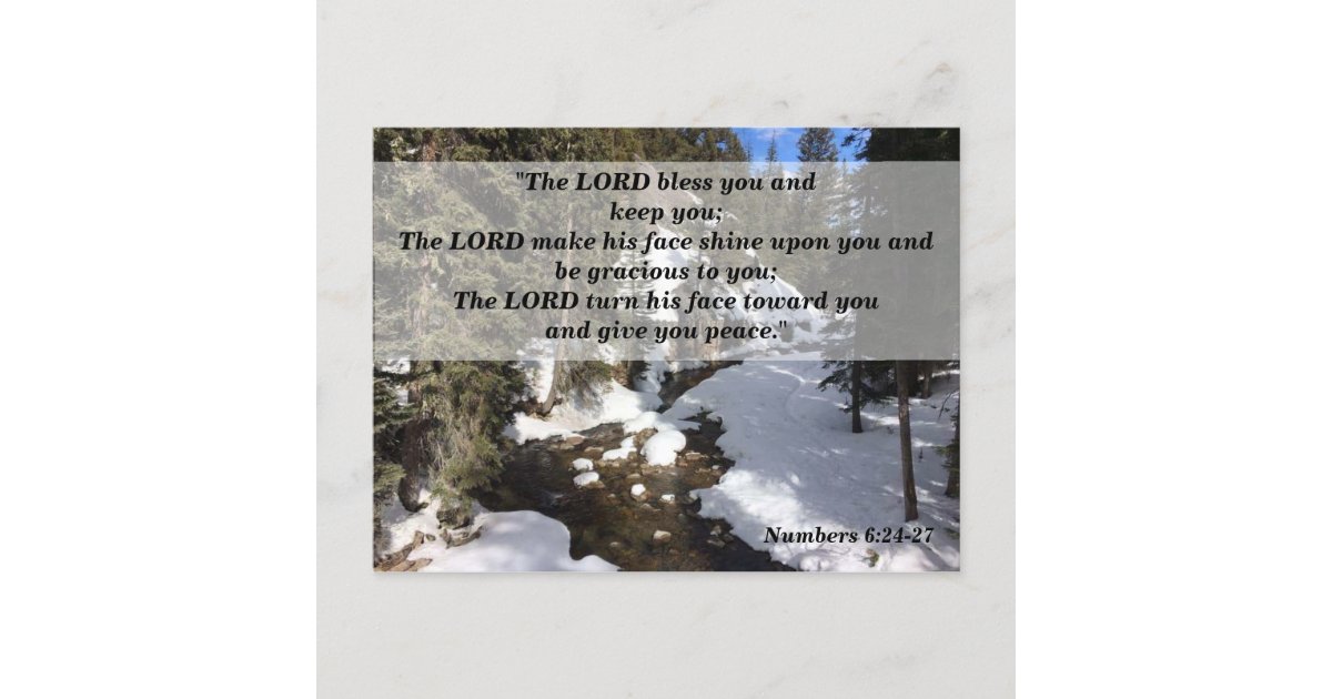 Numbers 6:24-27 Christian Bible Verse Memory Postcard | Zazzle