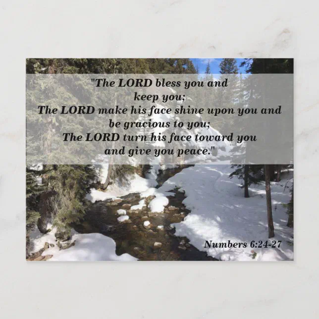 Numbers 6:24-27 Christian Bible Verse Memory Postcard | Zazzle
