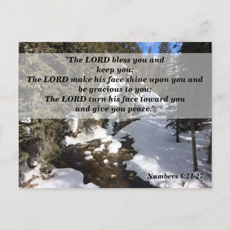 Numbers 6:24-27 Christian Bible Verse Memory Postcard | Zazzle