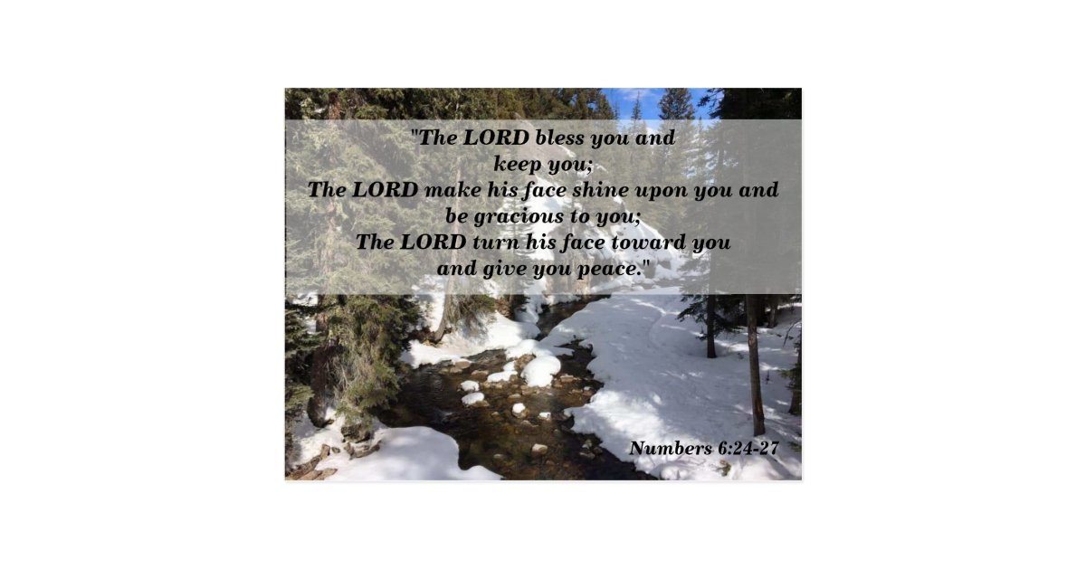 Numbers 6:24-27 Christian Bible Verse Memory Postcard | Zazzle.com