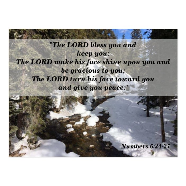 Numbers 6:24-27 Christian Bible Verse Memory Postcard | Zazzle.com
