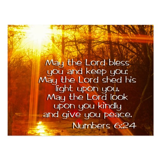 NUMBERS 6:24 BIBLE VERSE - MAY THE LORD BLESS YOU POSTCARD | Zazzle.com