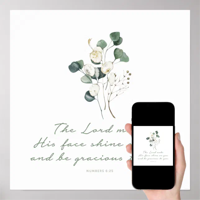 Numbers 6:25, Bible Verse Print, Face Shine On You Poster | Zazzle