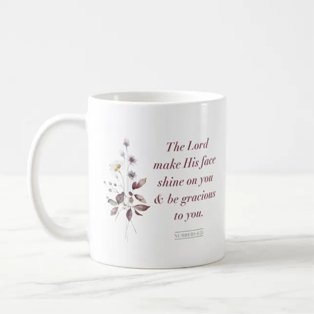 Numbers 6:25, Bible Verse Print, Mug | Zazzle