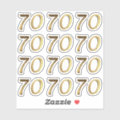 Numbers 70 Faux Gold 70th Anniversary Sticker | Zazzle