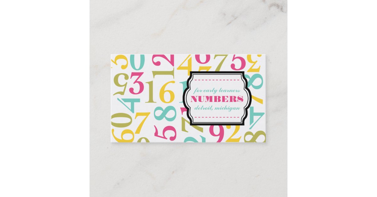 Numbers Business Cards | Zazzle