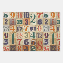 Numbers for furniture decoupage or collage paper | Zazzle