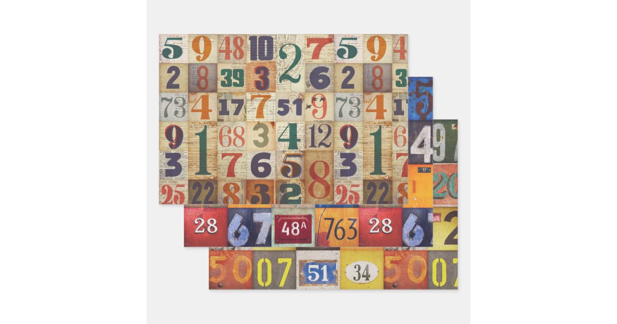 Numbers for furniture decoupage or collage paper | Zazzle