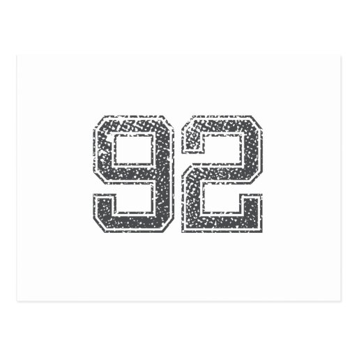 Numbers Gray_92.png Postcard | Zazzle