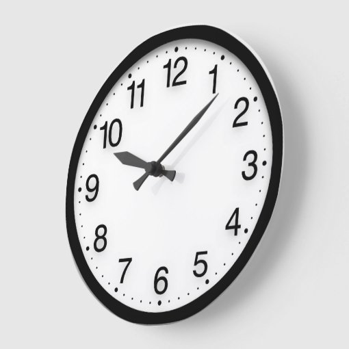 Numbers Minimalism Black White Classy Elegant Large Clock | Zazzle