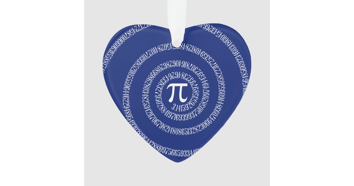 Numbers Spiral for Pi on Navy Blue Ornament | Zazzle