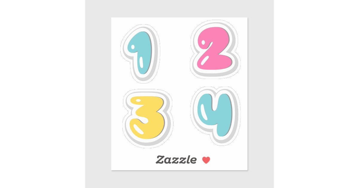 Numbers Sticker | Zazzle