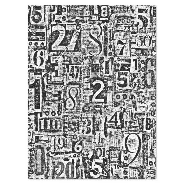 Numbers Tissue or Decoupage Paper | Zazzle