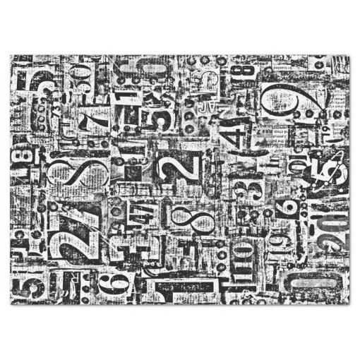 Numbers Tissue or Decoupage Paper | Zazzle