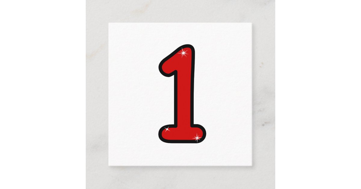 Numeral 1, one, 1 year, number 1, number one square business card | Zazzle