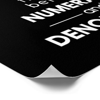 Numerator and Denominator Poster | Zazzle